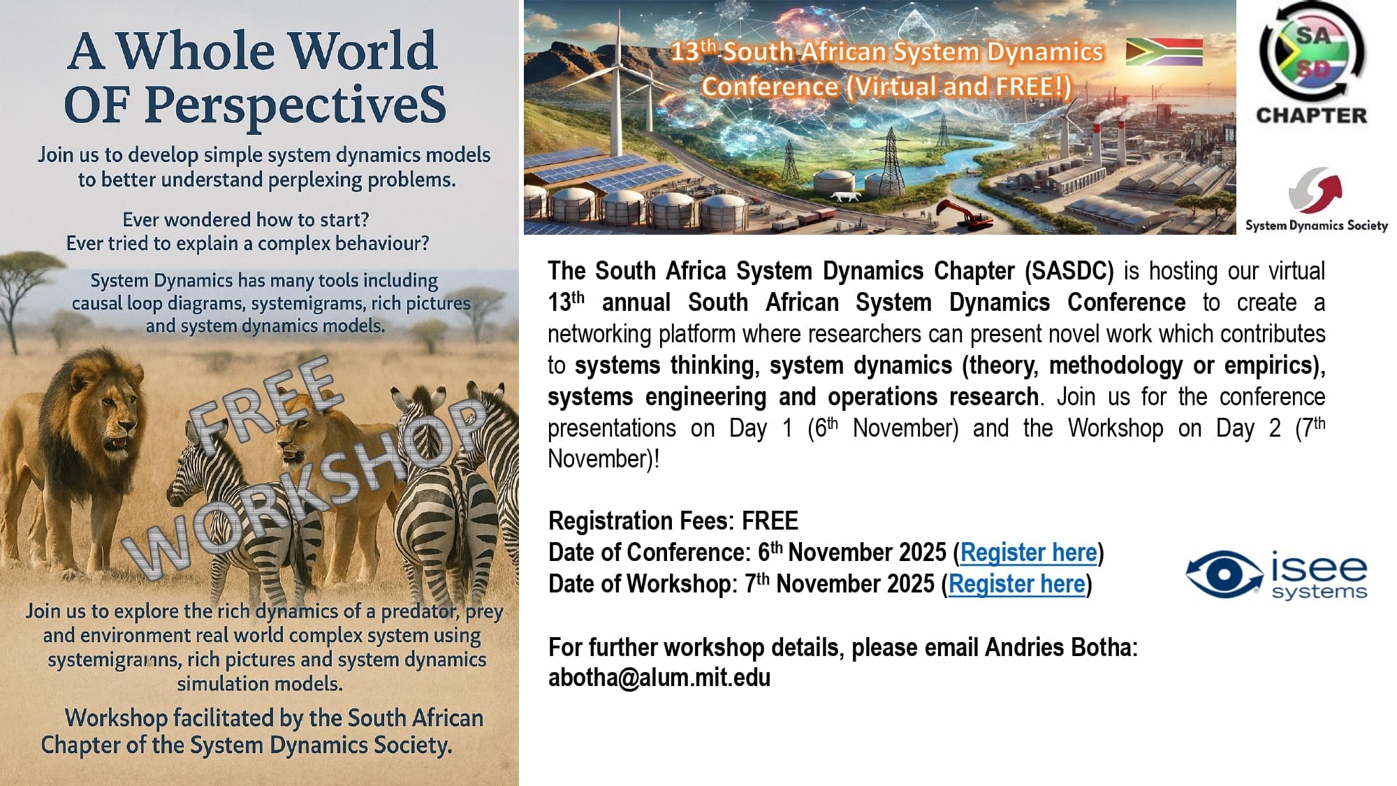 A Whole World of Perspectives - 13the South African System Dynamics Conference - Free Workshop ...
